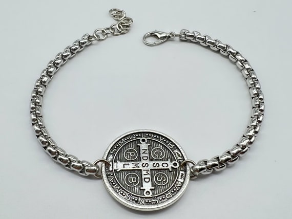 Saint Benedict Medal Bracelet Stainless Steel Chain