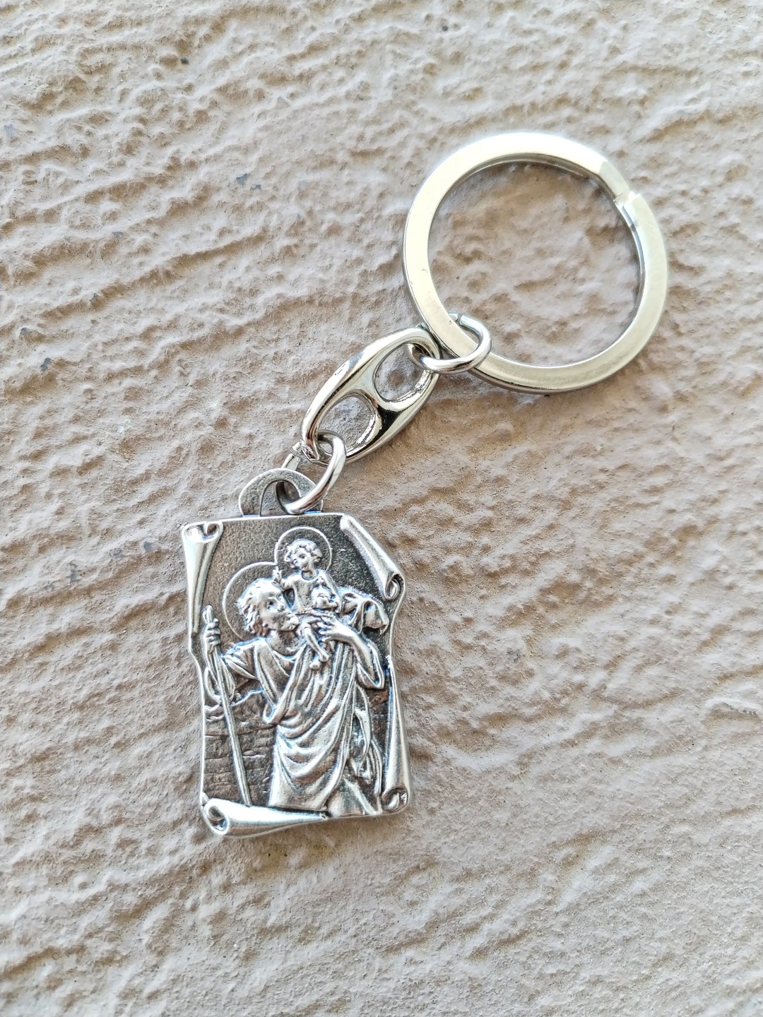 Saint St Christopher Medal Keychain Patron Saint Travel Travellers Gift ...