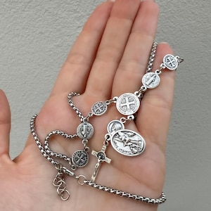 Catholic Necklace St Benedict Medals Guardian Angel St Michael Virgin ...