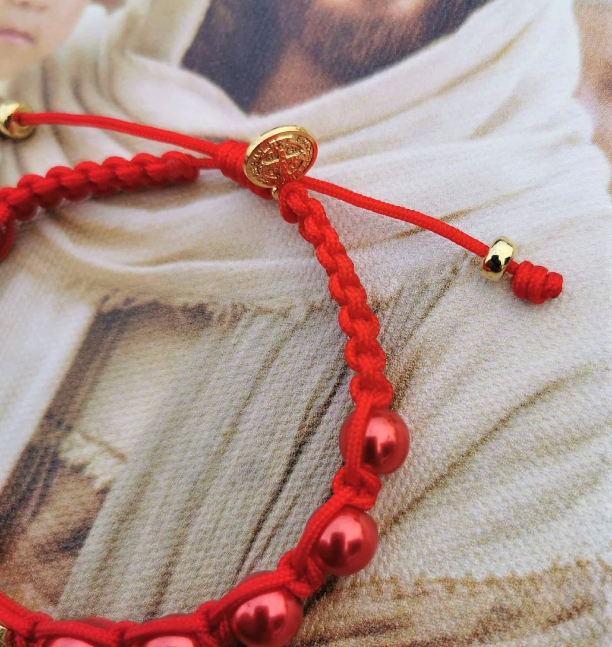 Red Beads Saint Bracelet Rosary Bracelet for Women Catholic | Etsy