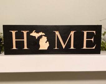 Michigan Home State Wood Sign Cutout Silhouette Wall Art - Etsy