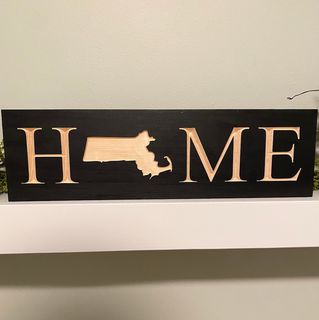 Massachusetts “home” Sign - Etsy
