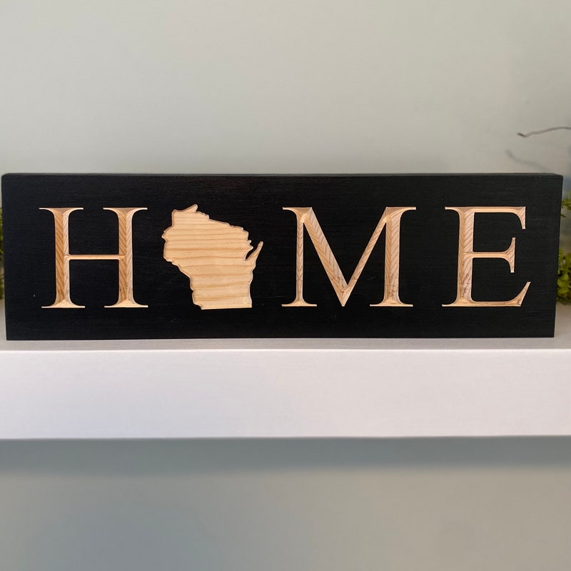 Wisconsin Home Sign - Etsy