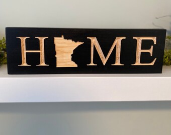 Minnesota HOME Plaque Sign With Chevron CUSTOMIZABLE - Etsy