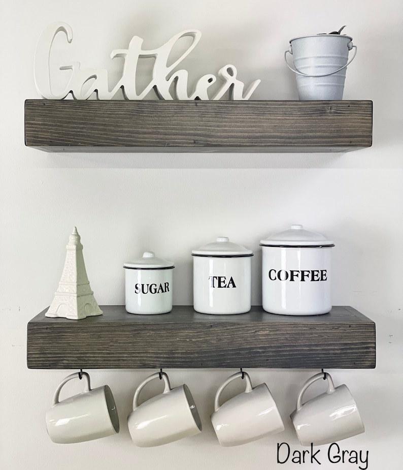 Coffee Bar Shelf Set of 2 FREE SHIPPING Floating Shelves - Etsy