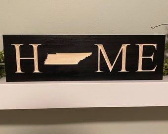 Tennessee "home" Wooden Sign - Custom Color Choices - Walnut ...