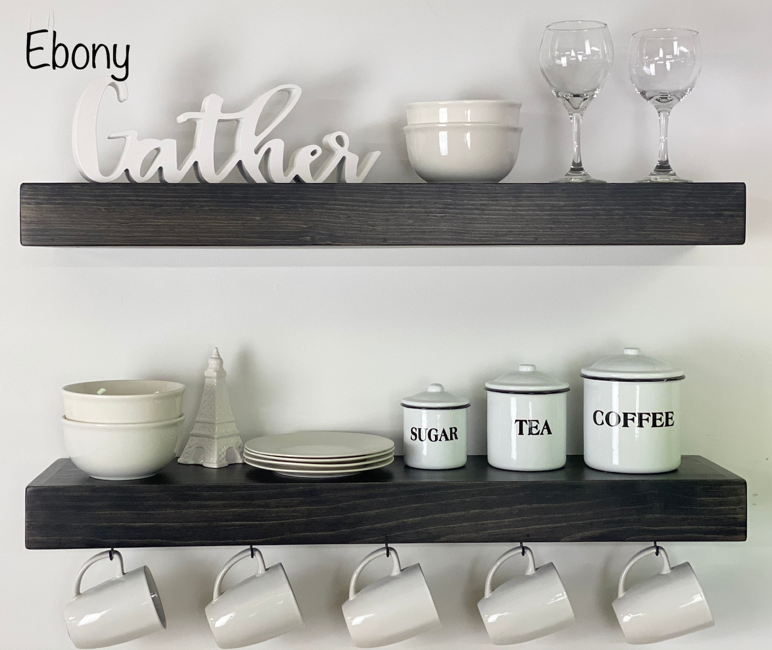 Coffee Bar Shelf Set of 2 FREE SHIPPING Floating Shelves - Etsy