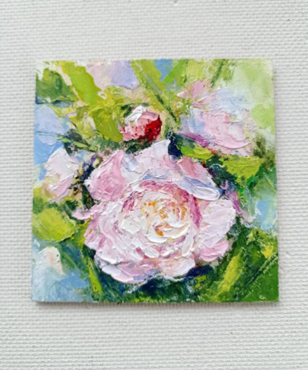 Rose Oil Painting Impressionist Art Original Flower a Gift for Her ...
