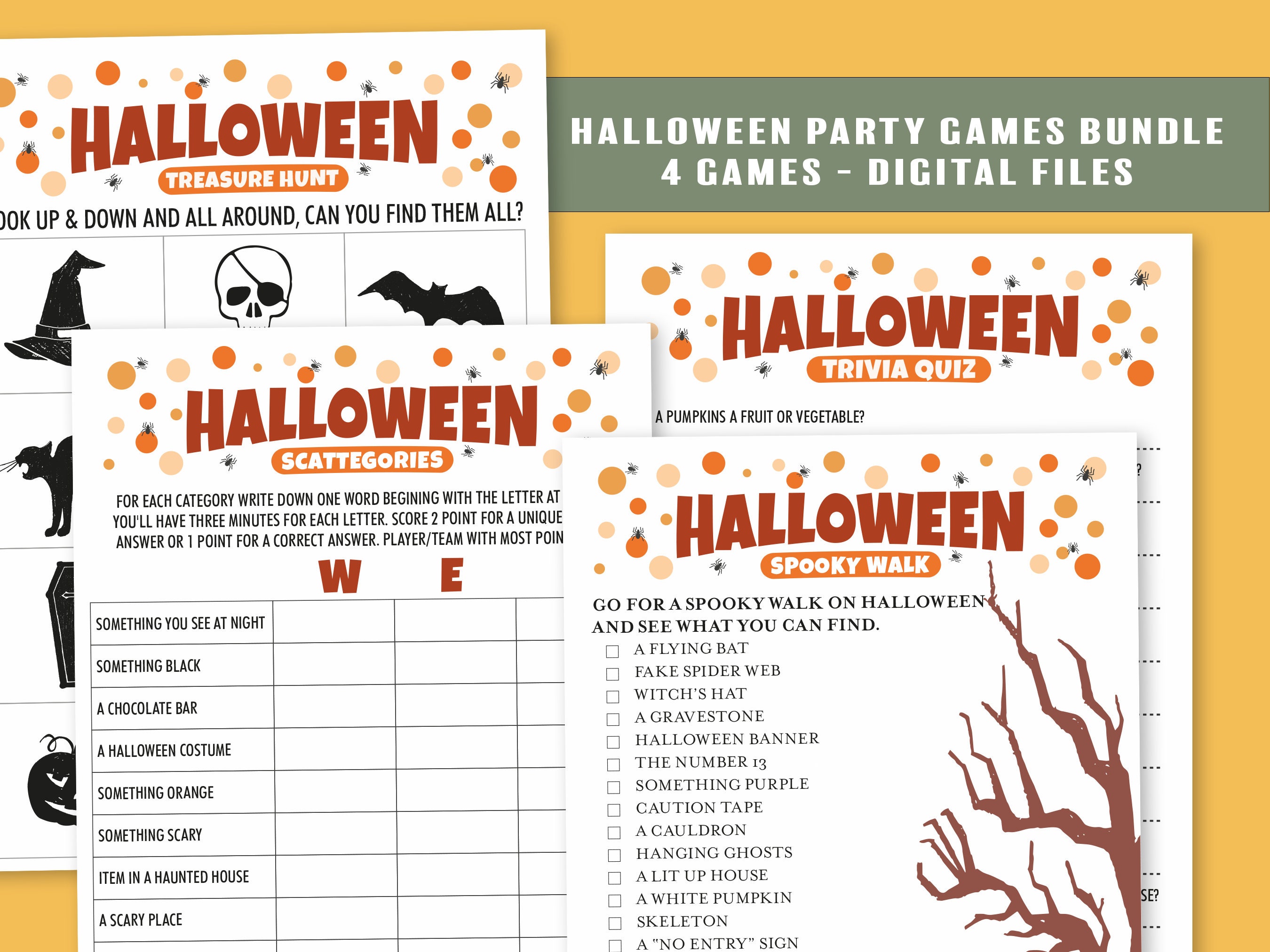 Halloween Family Party Games Bundle Halloween Party Games - Etsy