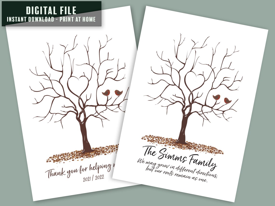 Personalised Fingerprint Family Tree Poster | Personalised Family Tree ...