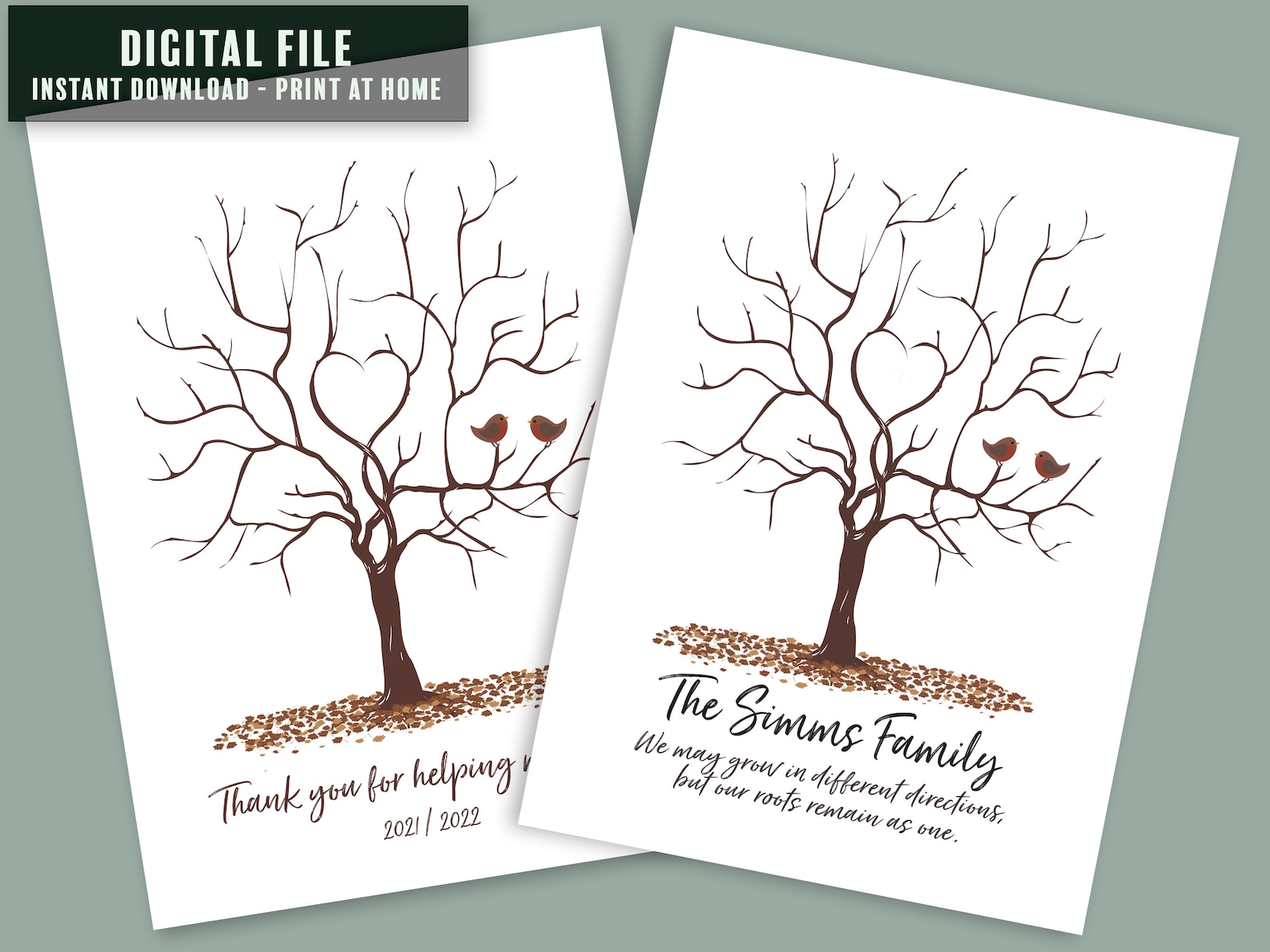 Personalised Fingerprint Family Tree Poster | Personalised Family Tree ...