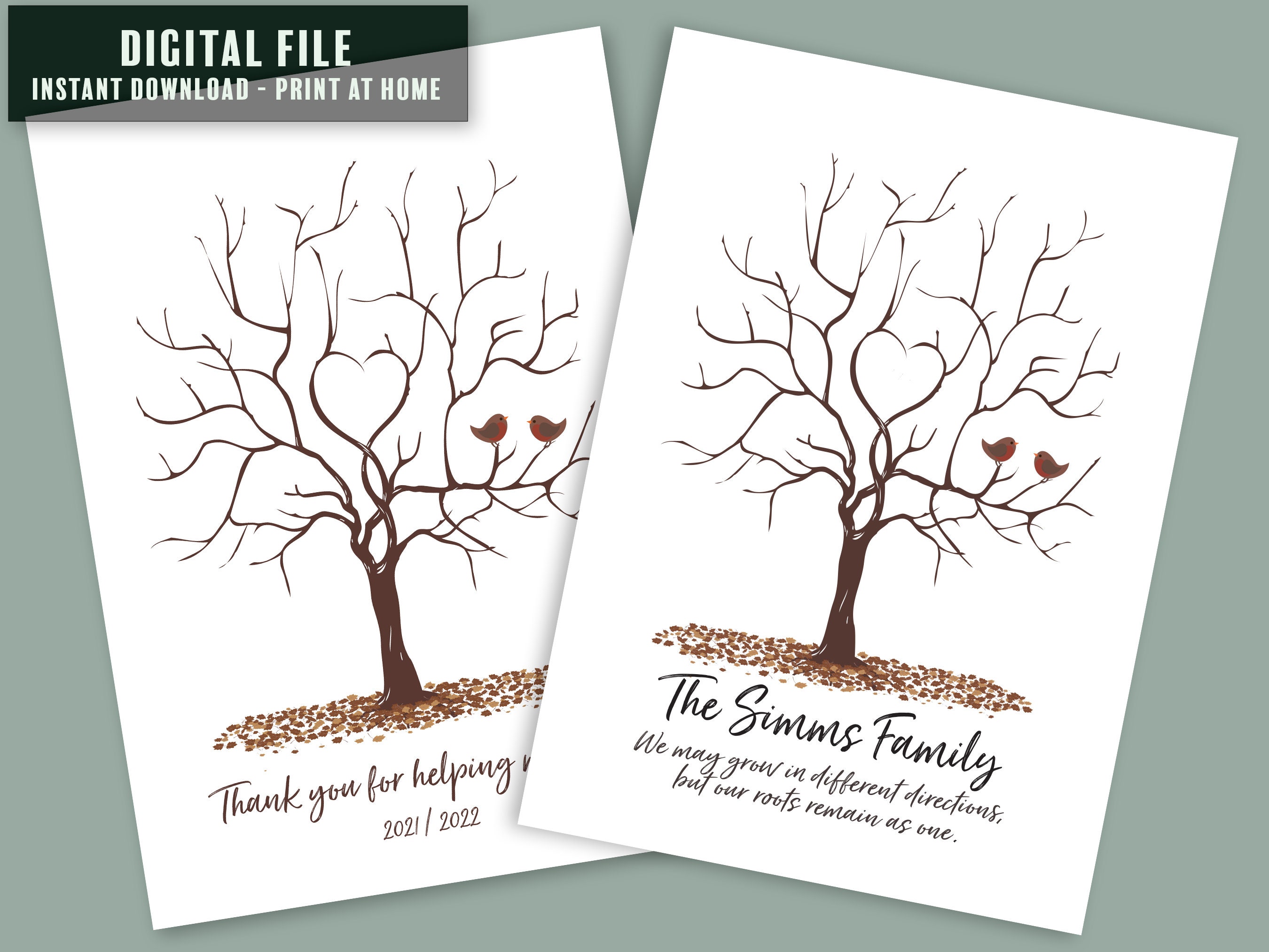 Personalised Fingerprint Family Tree Poster | Personalised Family Tree ...