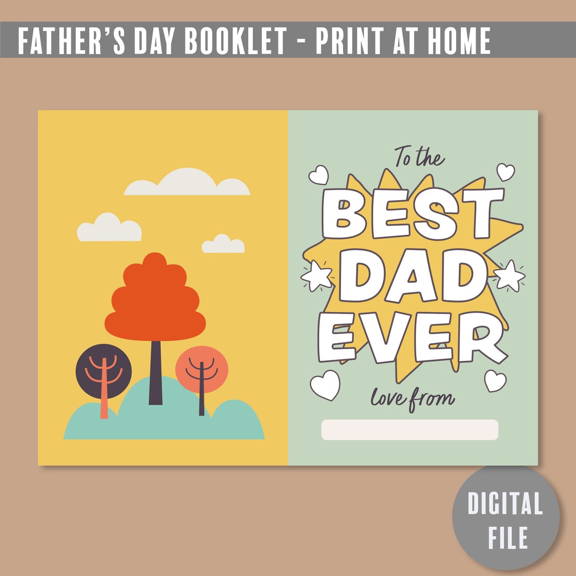 Father's Day Book Printable All About Dad Print at Home Instant ...