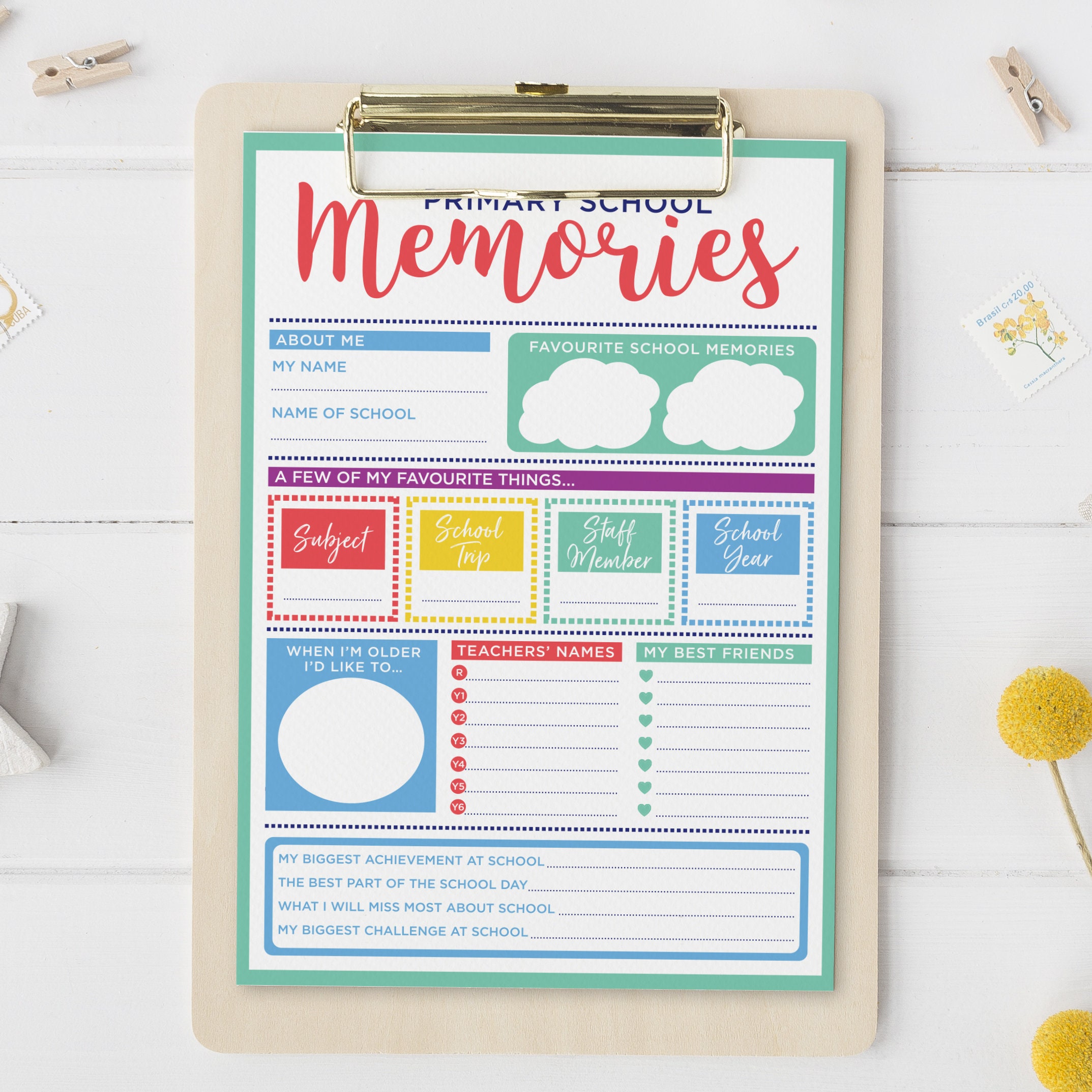 Primary School Memories Printable | Y6 Leavers Download | School ...