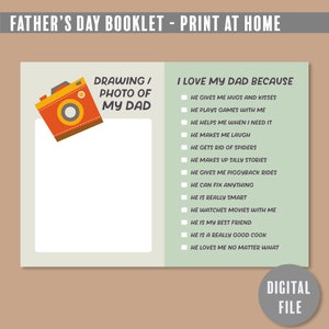 Father's Day Book Printable All About Dad Print at Home Instant ...