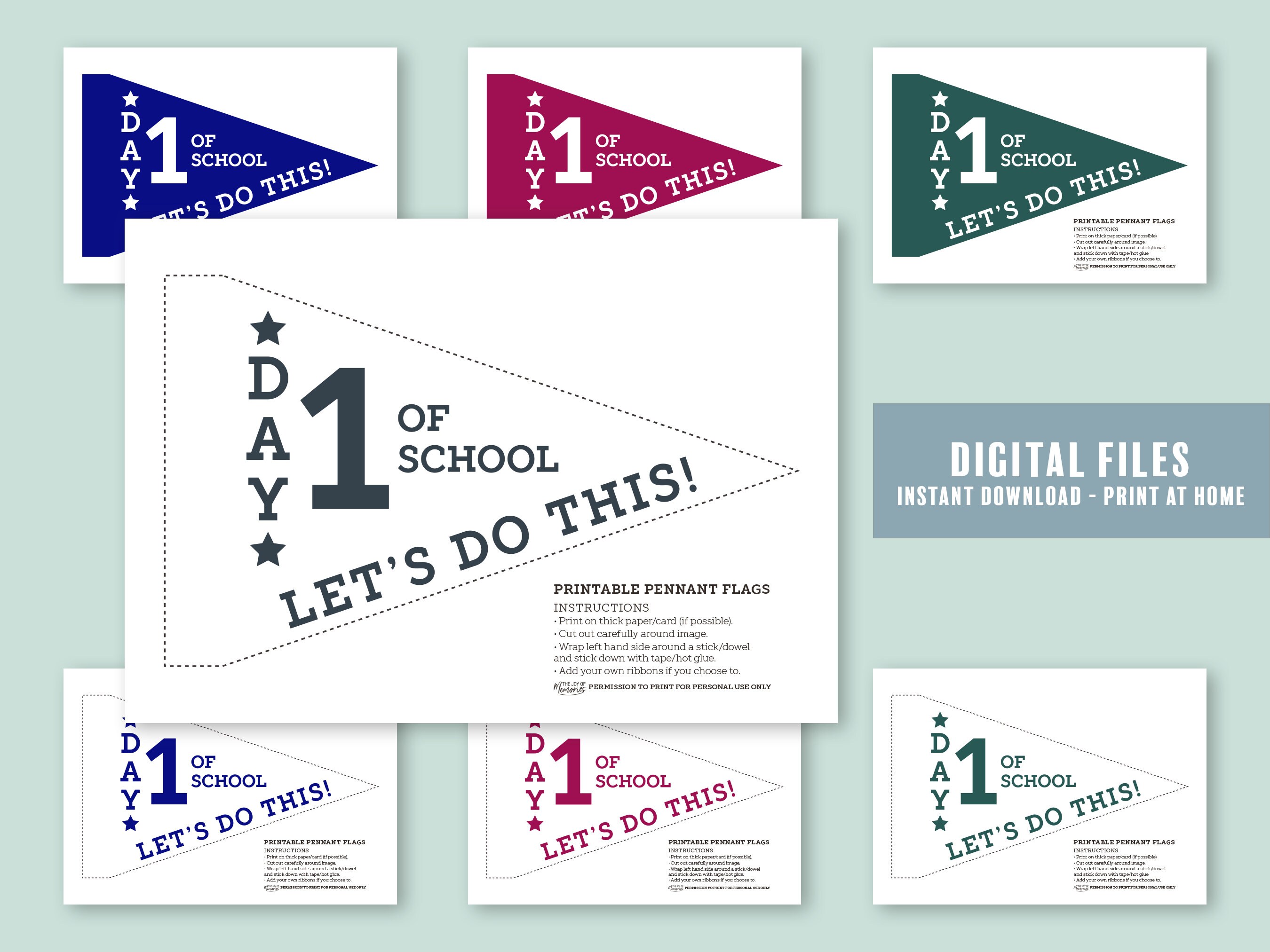First Day at School Pennant Flags Printable Photo Prop - Etsy