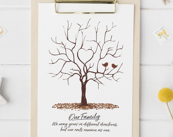 Family Fingerprint Tree Printable | Birthday Party Decor | Grandparents ...