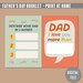 Father's Day Book Printable All About Dad Print at Home Instant ...