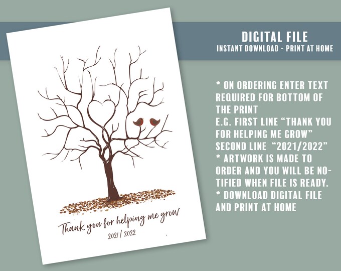 Personalised Fingerprint Family Tree Poster | Personalised Family Tree ...