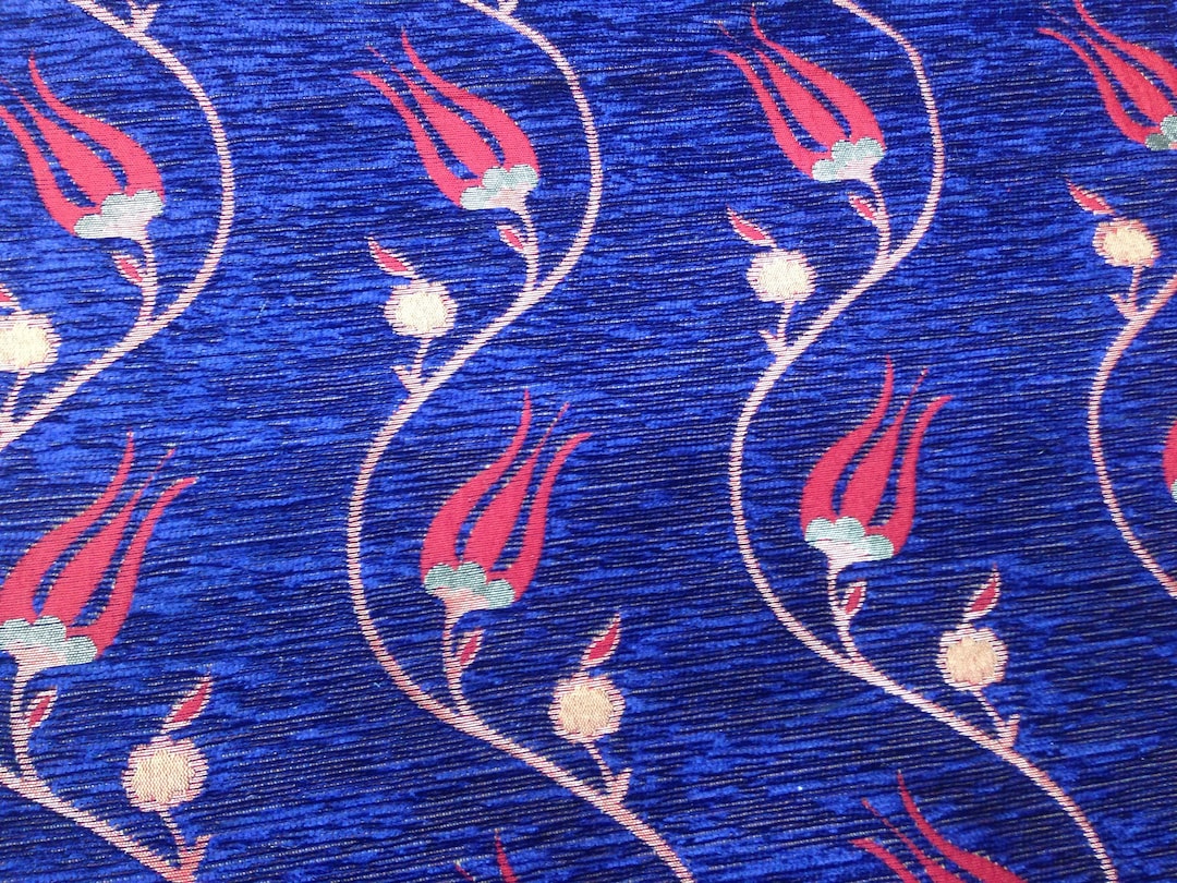Tulips Turkish Upholstery Fabric, Aztec Stof, Jaquard Stoff, Turkish ...