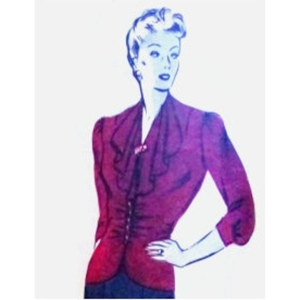 Vintage 92cm/36 or 100cm/39 Bust Size 1940s Short Sleeve Summer Cropped ...