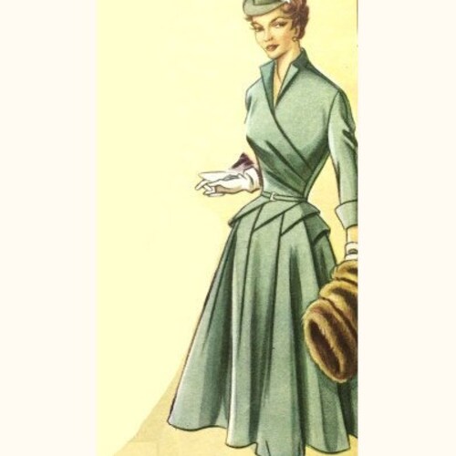 Vintage 88cm/34 Bust Size 1950s 3/4 Sleeve Length Day - Etsy