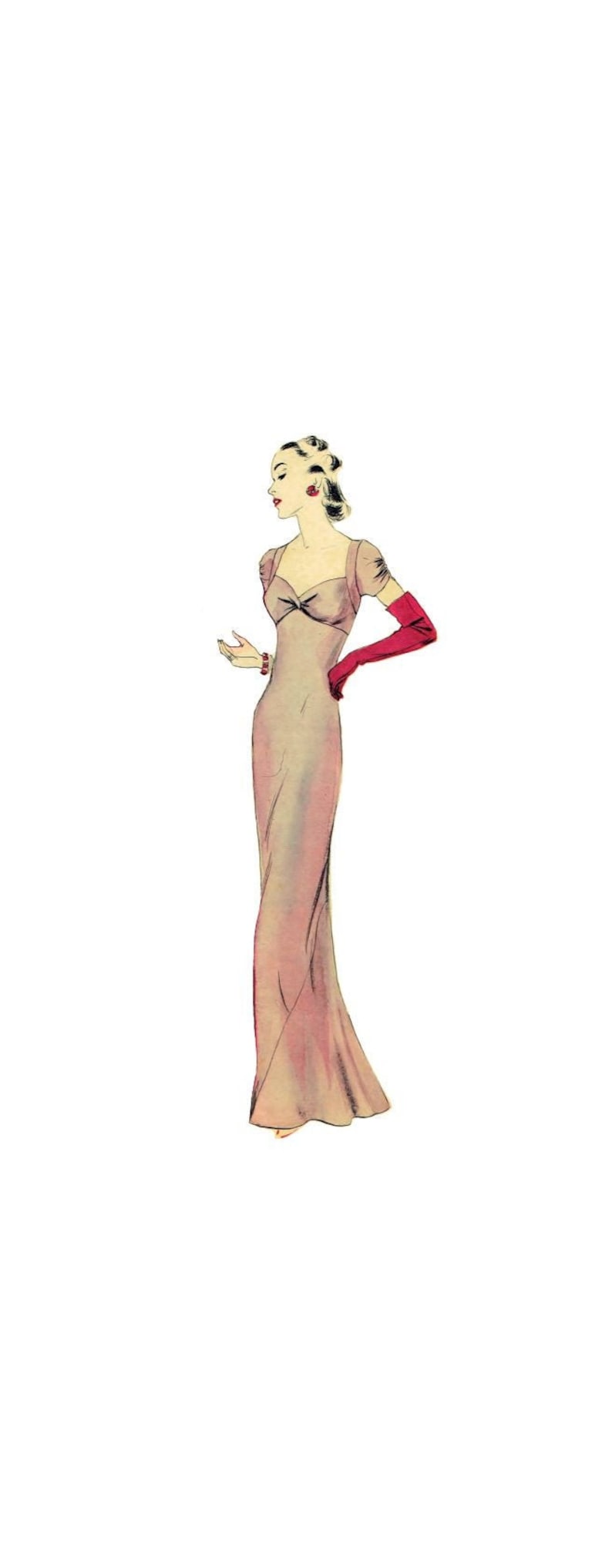 Vintage 88cm/34 Bust Size 1930s Short Sleeve Floor - Etsy