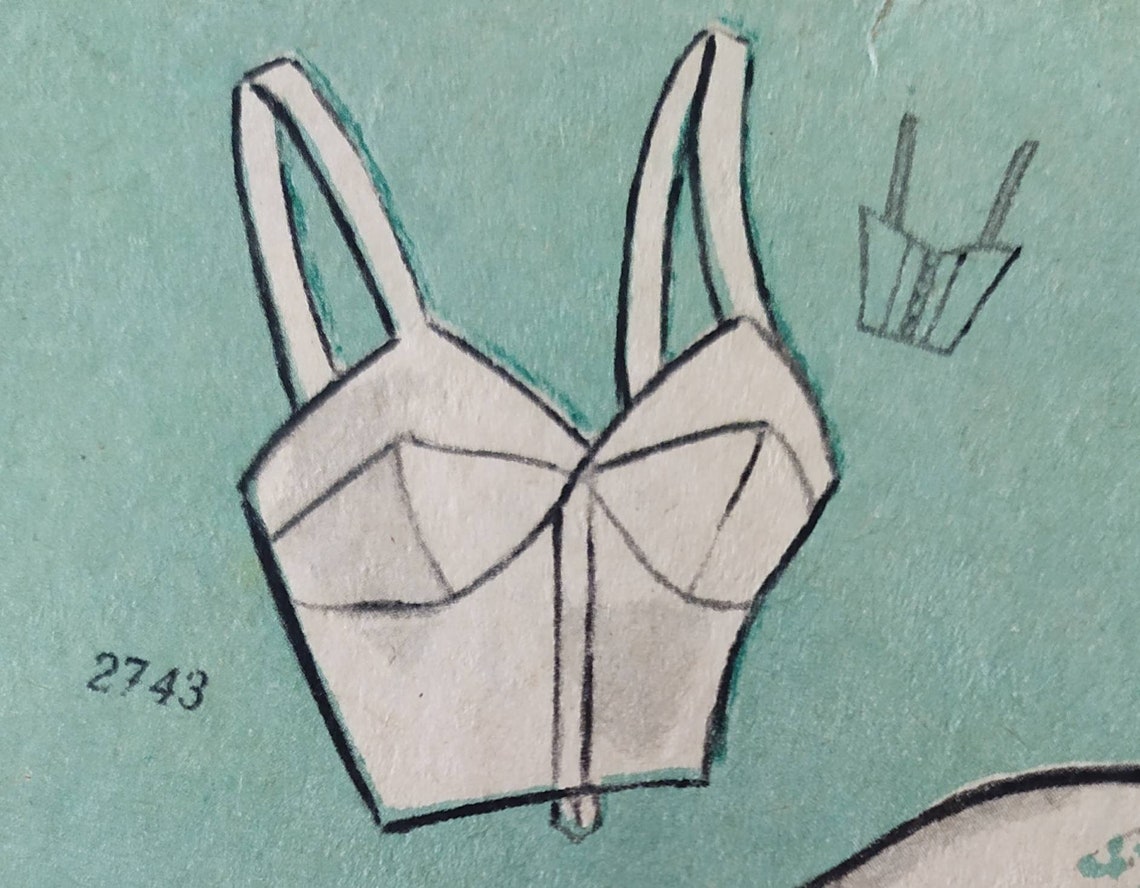 Vintage 102cm/40" Bust Size 1950s Wide Band Busthalter / Bra Sewing ...