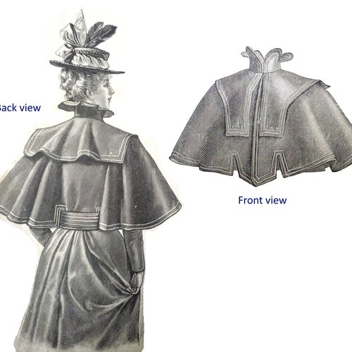 1898 Victorian Cape & Mantle Sewing Pattern With Soutache - Etsy