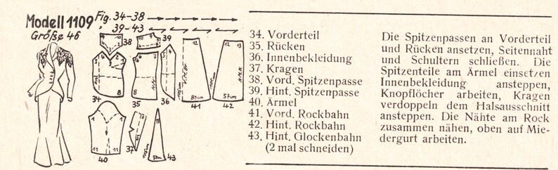 Vintage 102cm/41" Bust Size Late 1940s Evening Jacket Dress / Prom ...