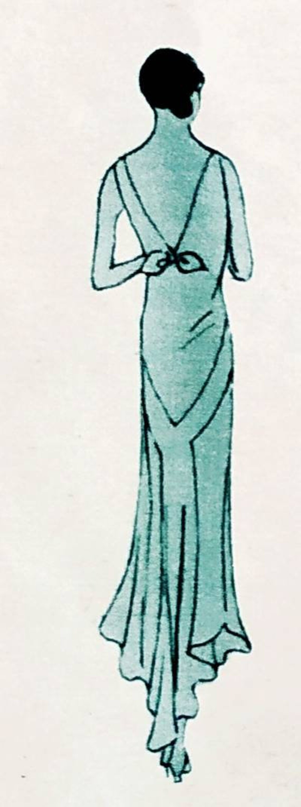 Vintage 100cm/39 Bust Size 1930s Sleeveless Summer Dress Sewing Pattern ...