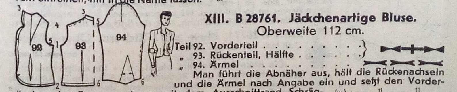 Vintage 112cm/ 44 Bust Size 1940s Long Sleeve Blouse Sewing Pattern. - Etsy