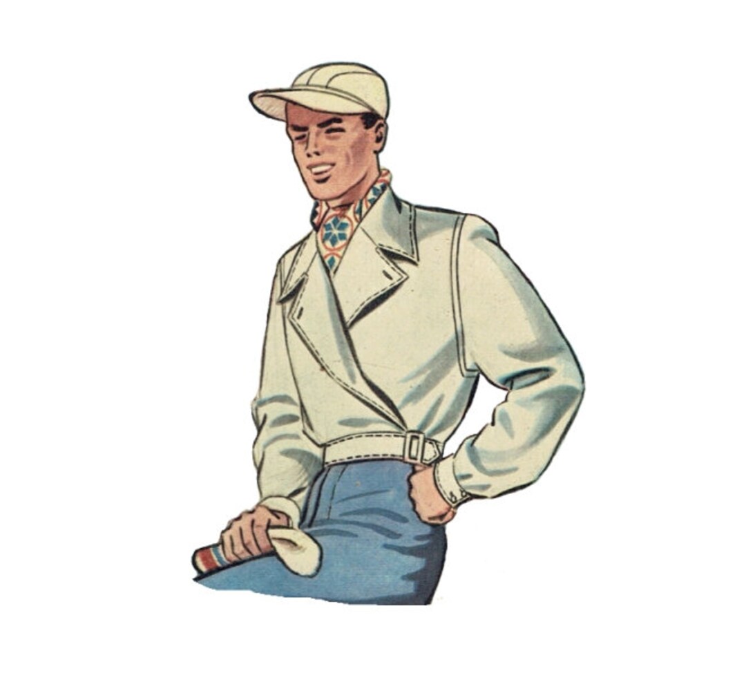 Menswear Vintage 112cm/44” Chest Size 1940s Men Lumber Jacket / Ski Jacket Sewing Pattern - Etsy