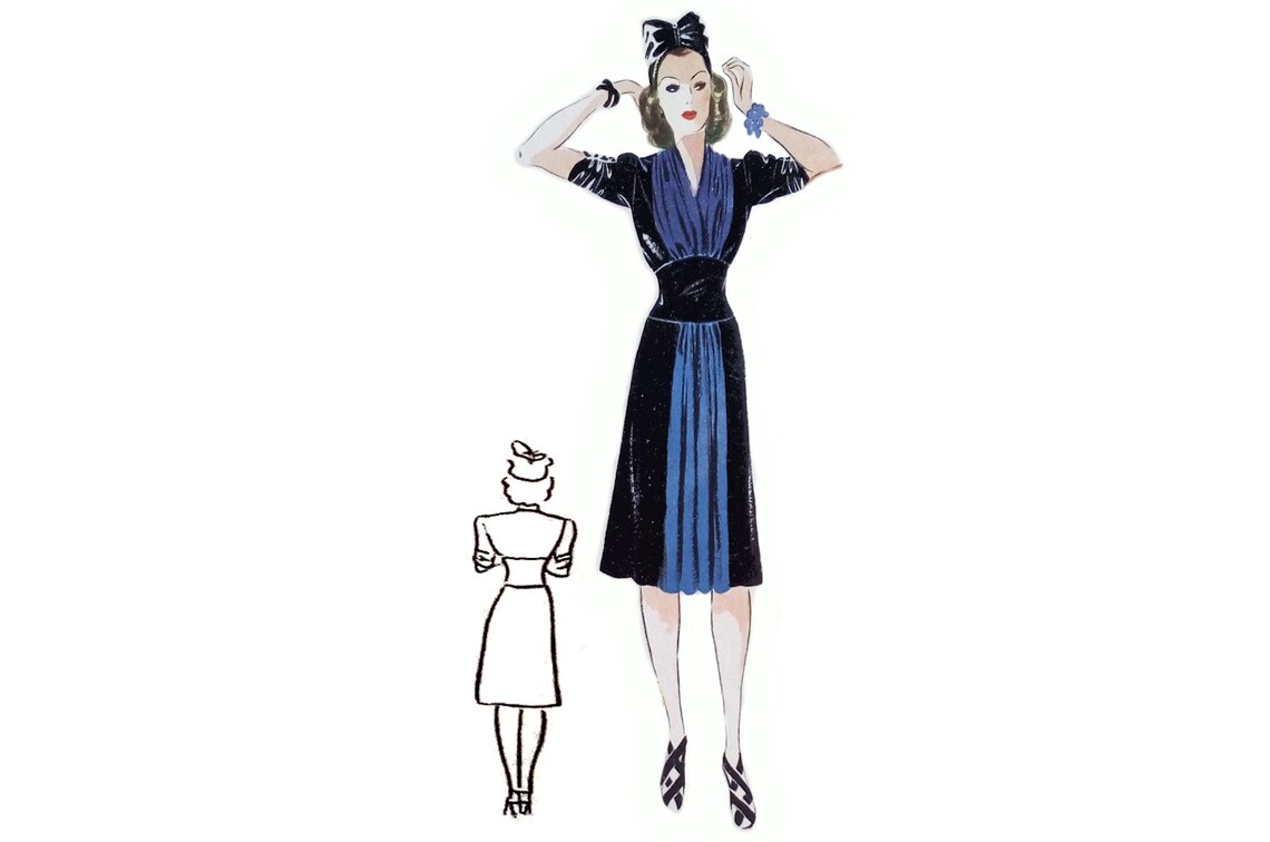 Vintage 104cm/41 Bust Size 1940s Short Ruched Detail - Etsy