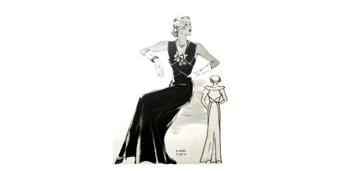 Vintage 100cm / 39 Bust Size 1930s Long Sleeveless - Etsy