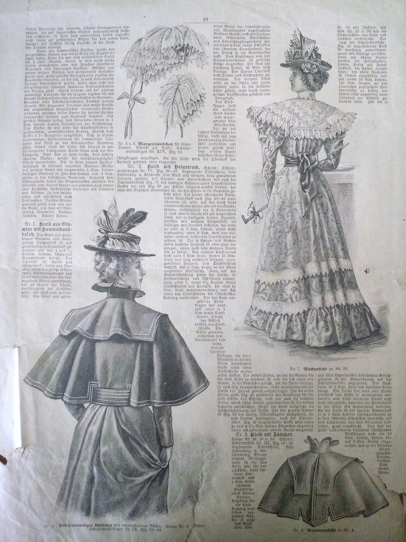 Victorian Era 1890s Cape Sewing Pattern. - Etsy