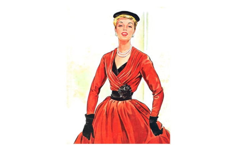 Vintage 92cm/36 Bust Size 1950s Draped Front and Long - Etsy