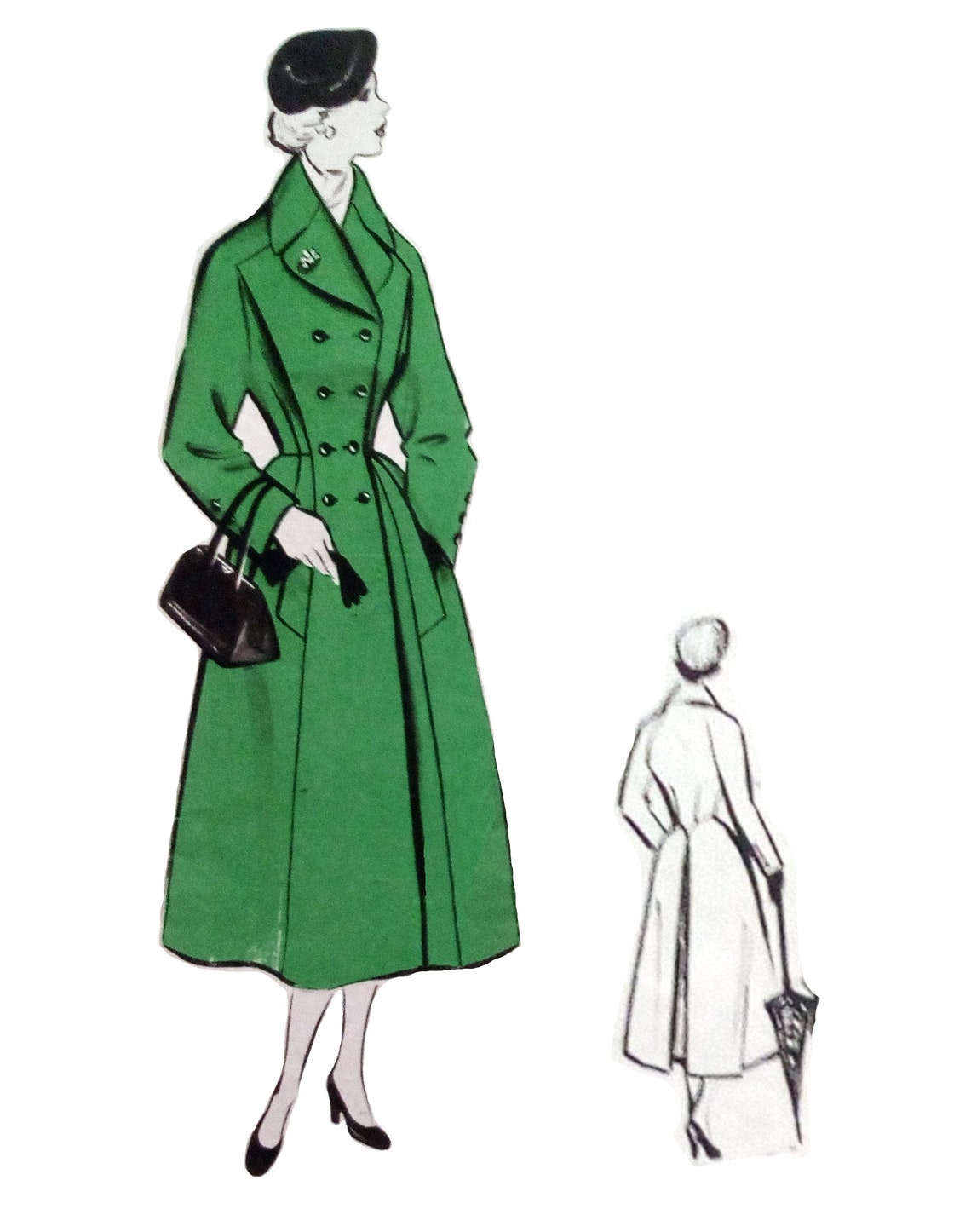 Vintage 104cm/41 Bust Size 1950s Autumn Princes Seam - Etsy