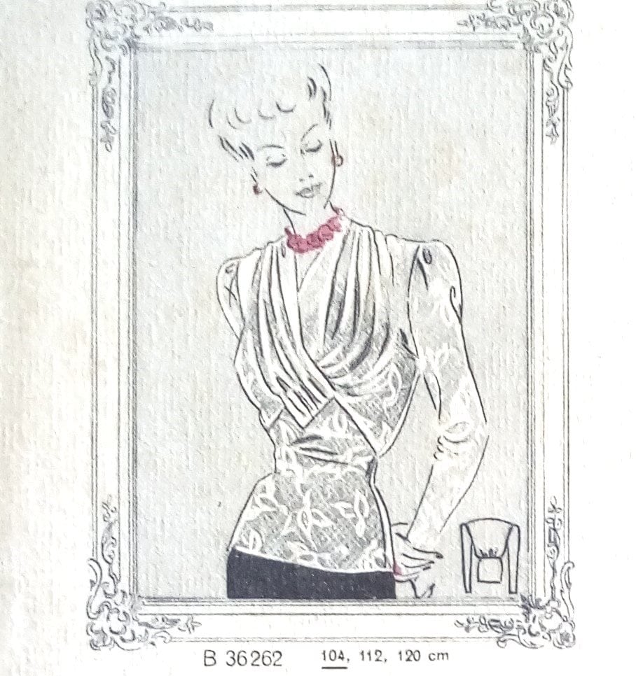 Vintage 104cm/ 41 Bust Size 1940s Blouse Sewing Pattern. - Etsy
