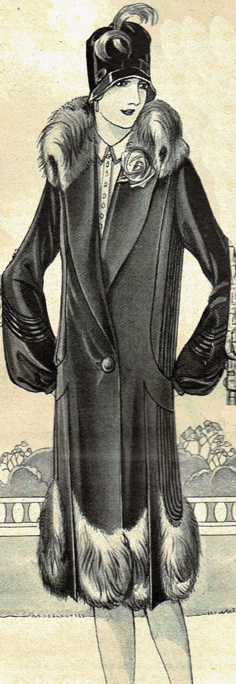 Vintage 104cm/40,9" Bust Size 1920s Coat Sewing Pattern - Etsy