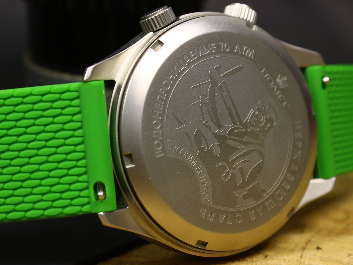 Soviet watch Shturmanskiye Alarm watch Vintage Green watch | Etsy