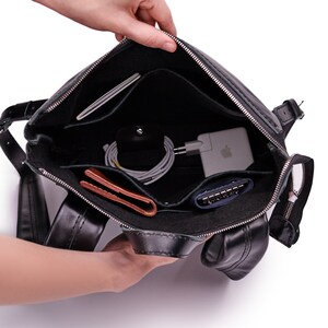 Leather Shoulder Laptop Backpack for Men, Large Backpack, Full Grain ...