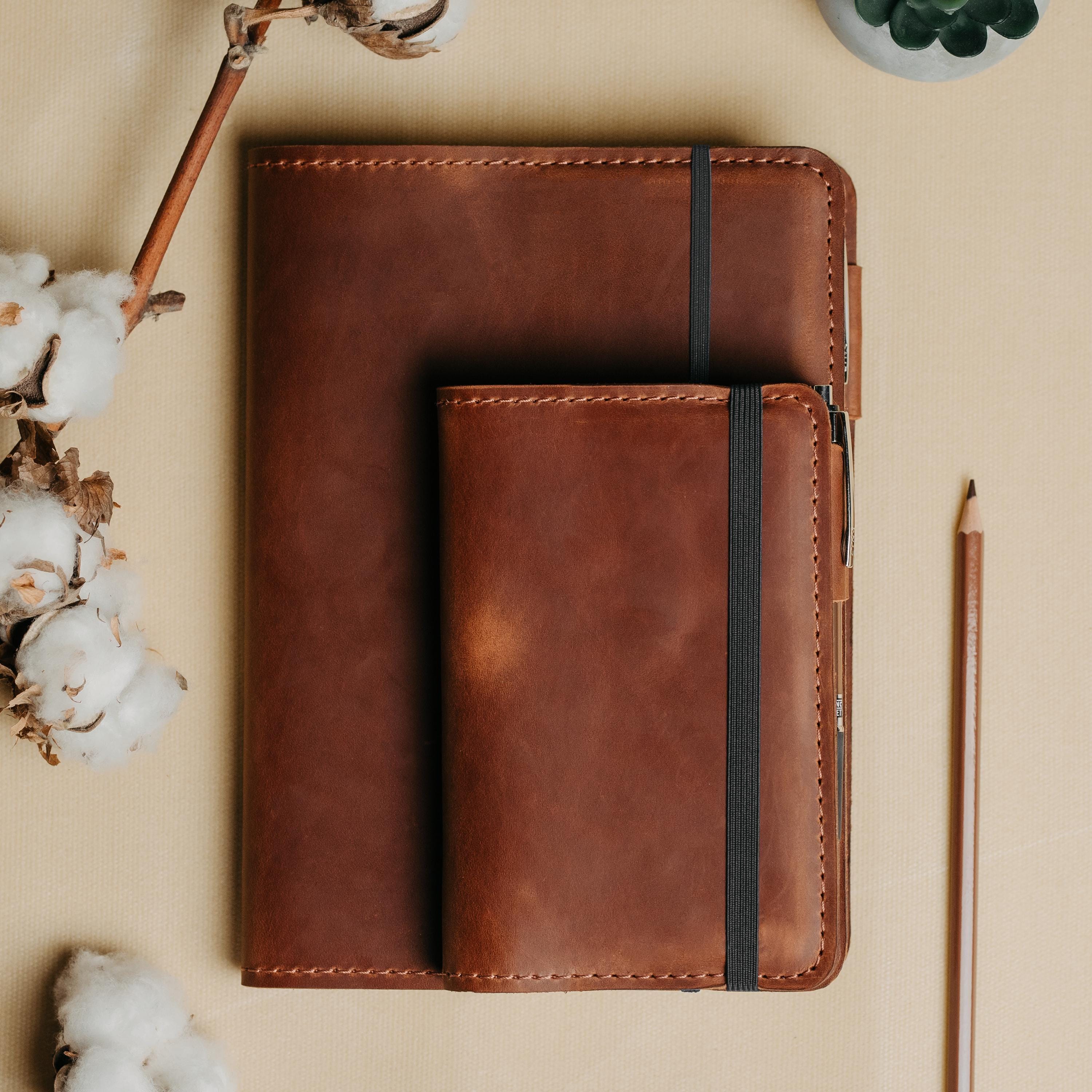 Personalized Leather Notebook Cover, A5, B5 Planner Cover, Custom ...