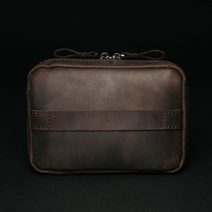 Genuine Leather Electronic Accessories Case, Tech Organizer, Cable ...