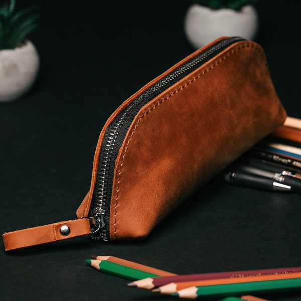 Leather Zipper Case - Etsy