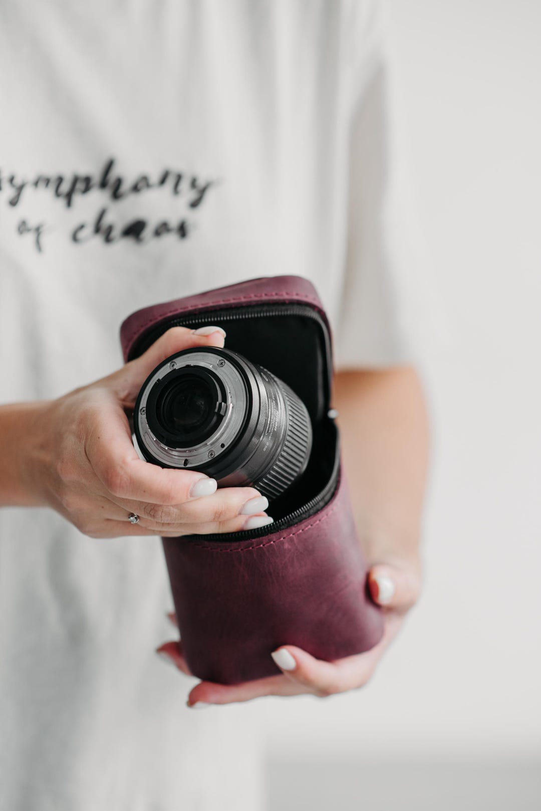 Personalized Leather Soft Lens Bag, Leather Camera Lens Holder ...