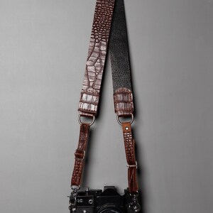 Genuine Leather Camera Neck Strap, Adjustable Leather DSLR Strap ...