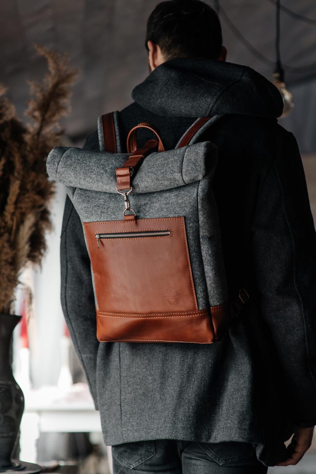 Personalized Roll Top Backpack, Customizable Rucksack, Personalized Bag ...