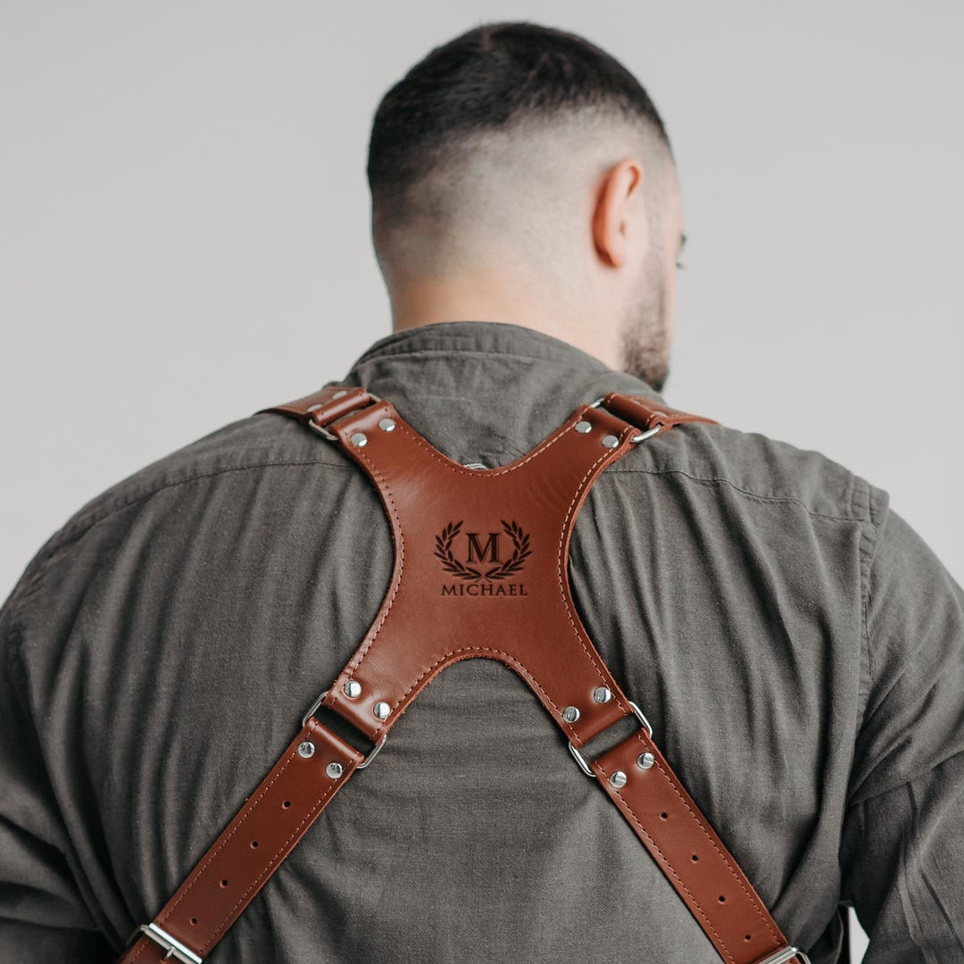 Leather Two-camera Harness Strap, Adjustable Double Camera Holder ...