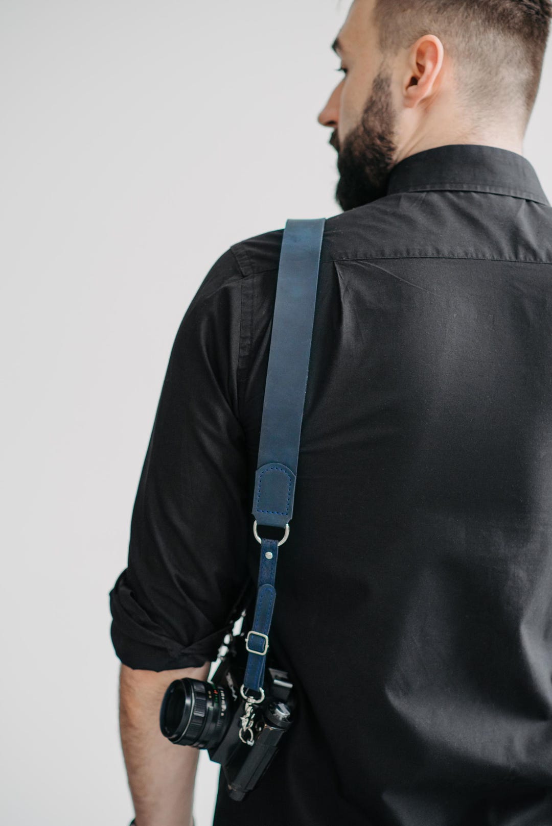 Genuine Leather Camera Neck Strap, Adjustable DSLR Shoulder Strap ...